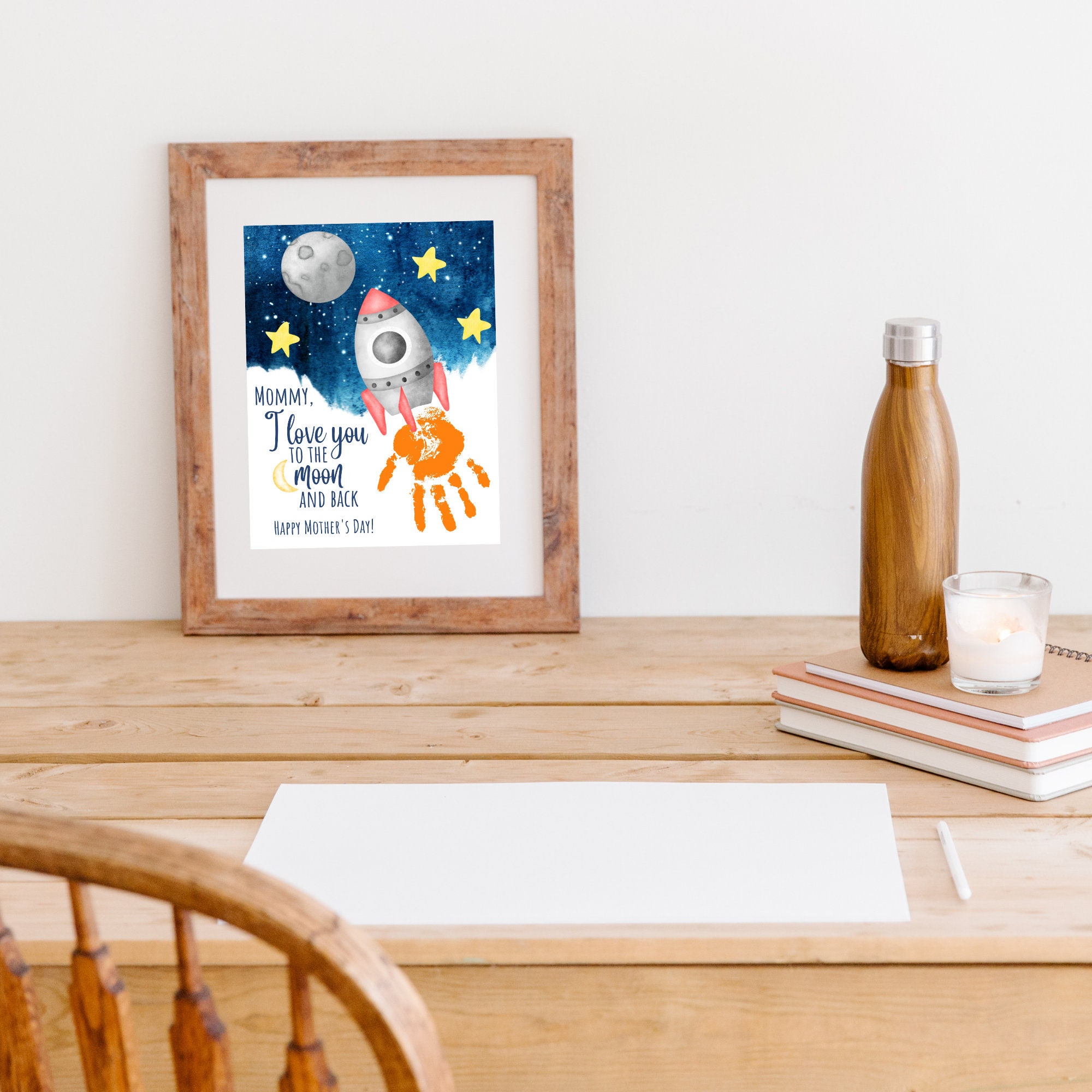 I Love You to the Moon and Back, Mothers Day Handprint Art, Handprint ...