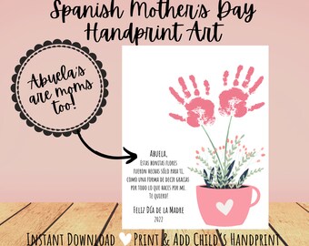 Handprint Flowers Printable - Etsy