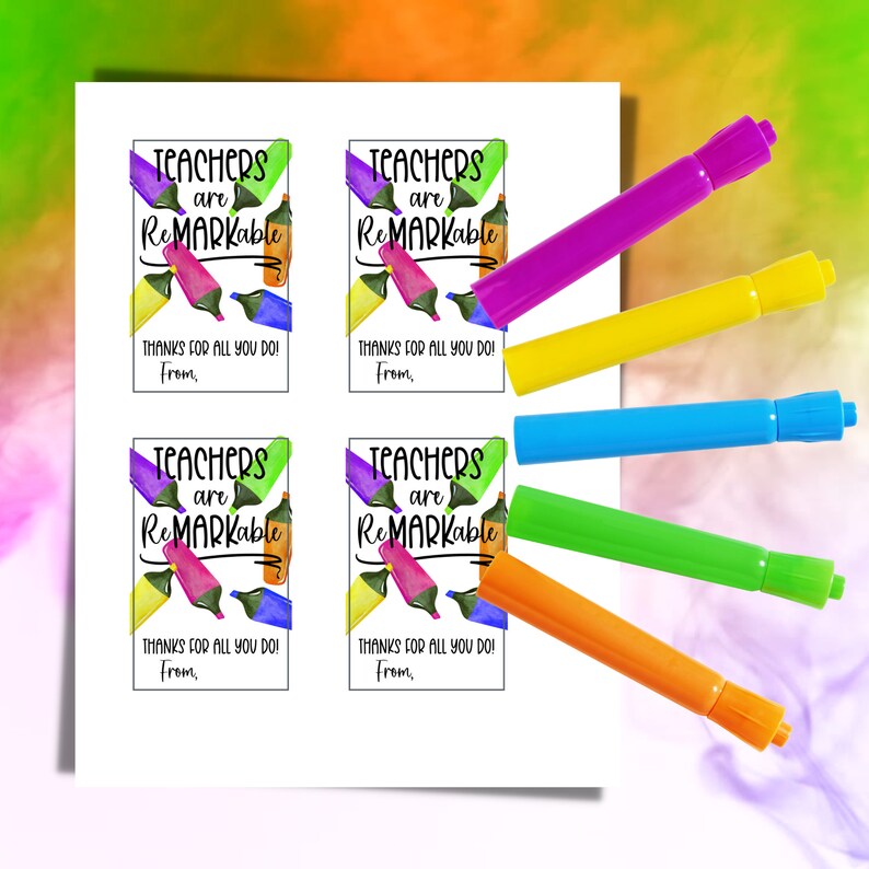 Teachers Are Remarkable, Teacher Appreciation Tag, Printable Gift Tag ...