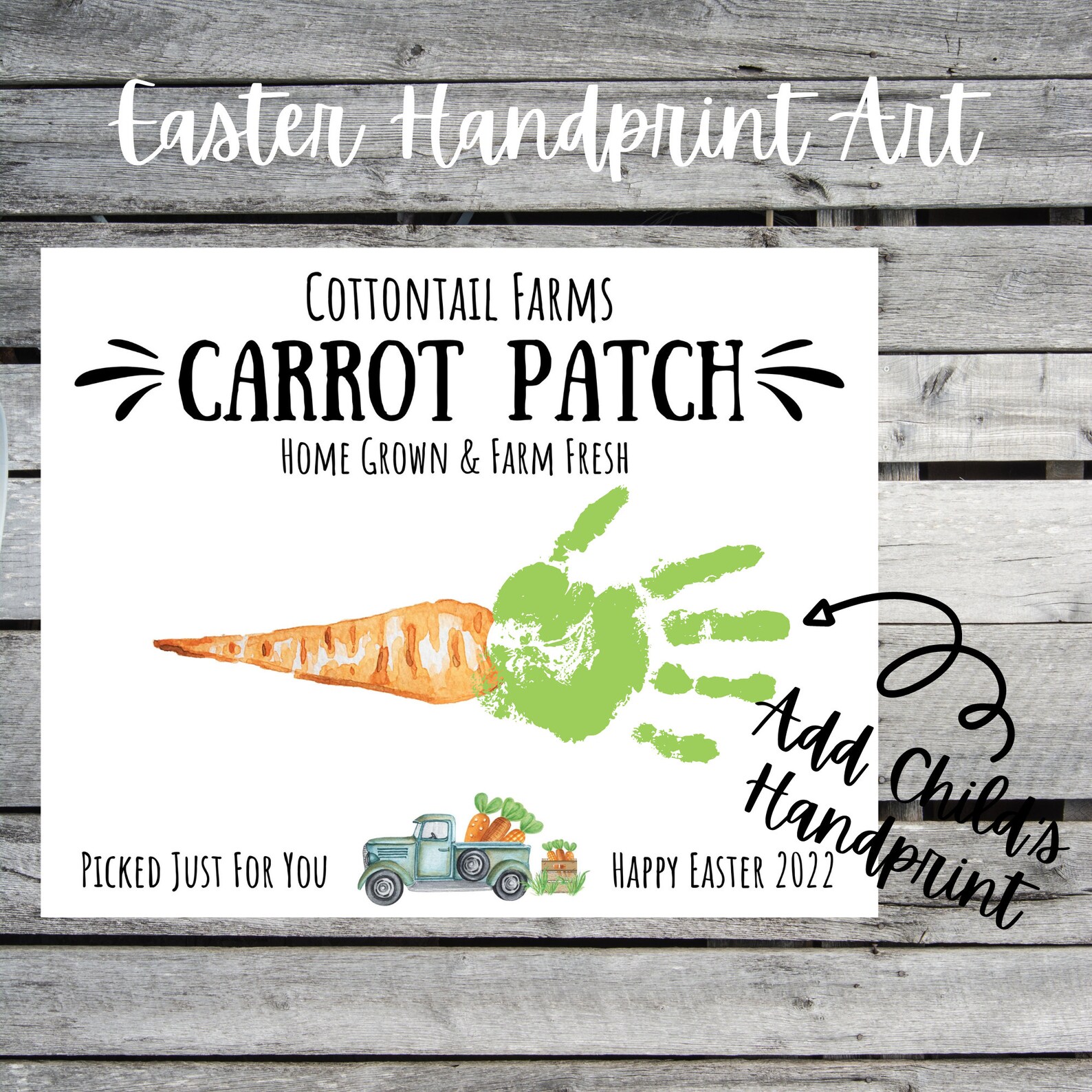 Carrot Patch Handprint, Easter Handprint, Handprint Art for Toddlers ...