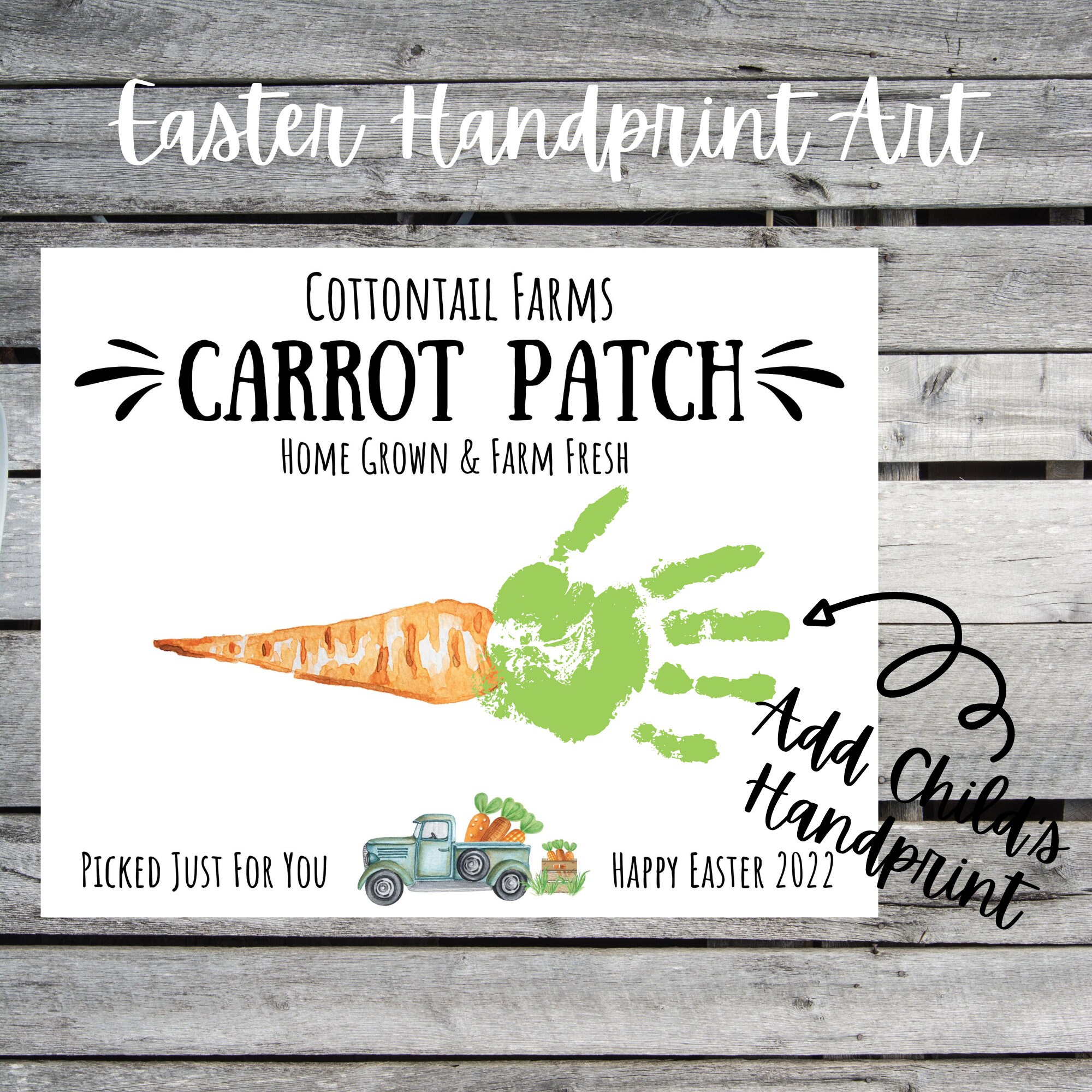 Carrot Patch Handprint, Easter Handprint, Handprint Art for Toddlers ...