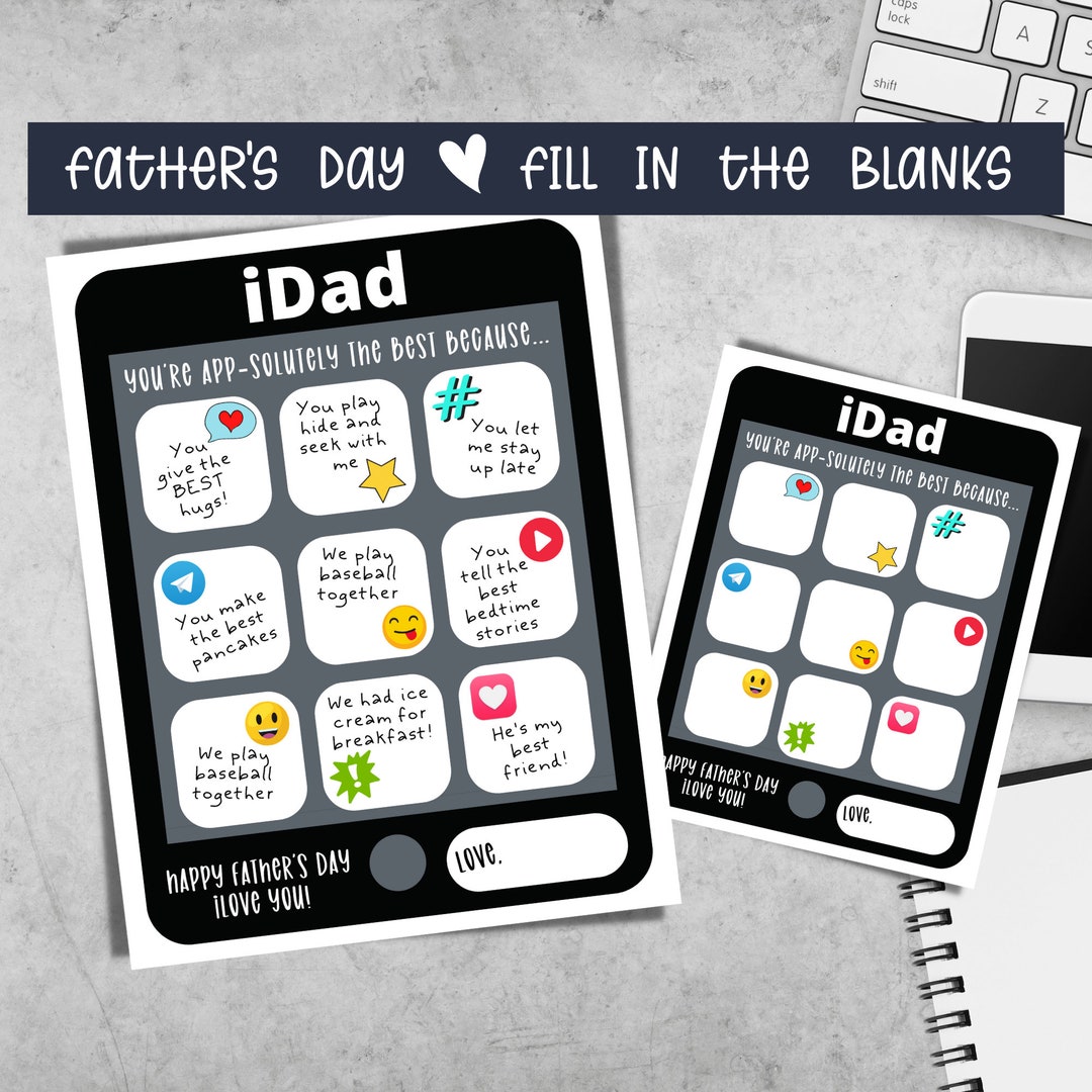 Father's Day Fill in the Blanks Questionnaire, All About Dad, Father's ...