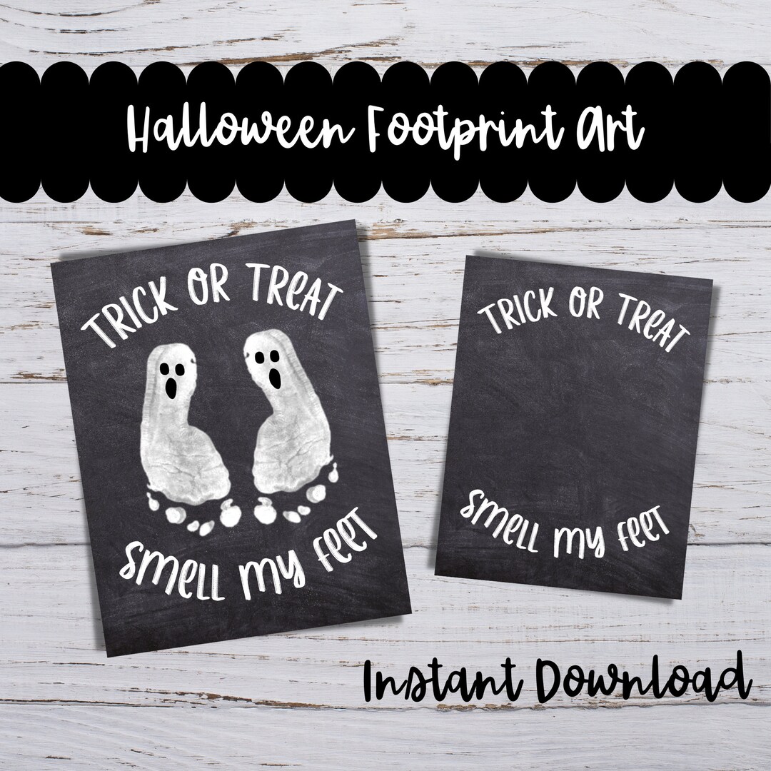 Halloween Footprint Art, Ghost Footprint, Instant Download, Footprint ...