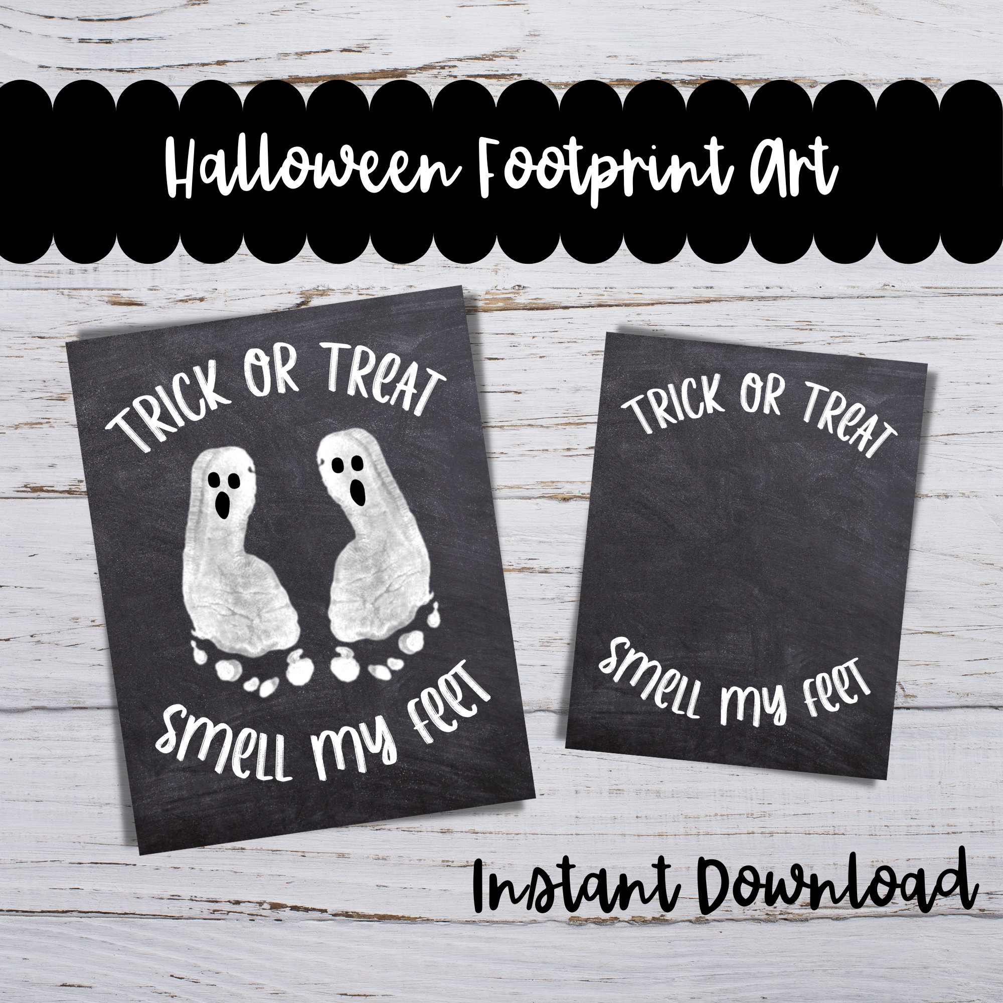 Halloween Footprint Art, Ghost Footprint, Instant Download, Footprint ...