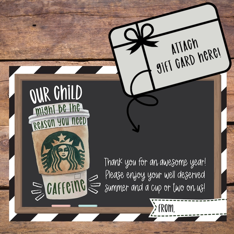 Our Child Might Be the Reason, Teacher Gift Card Holder, Starbucks Gift ...