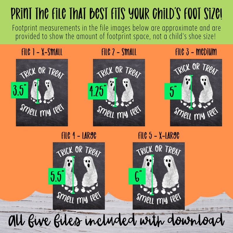 Halloween Footprint Art, Ghost Footprint, Instant Download, Footprint ...