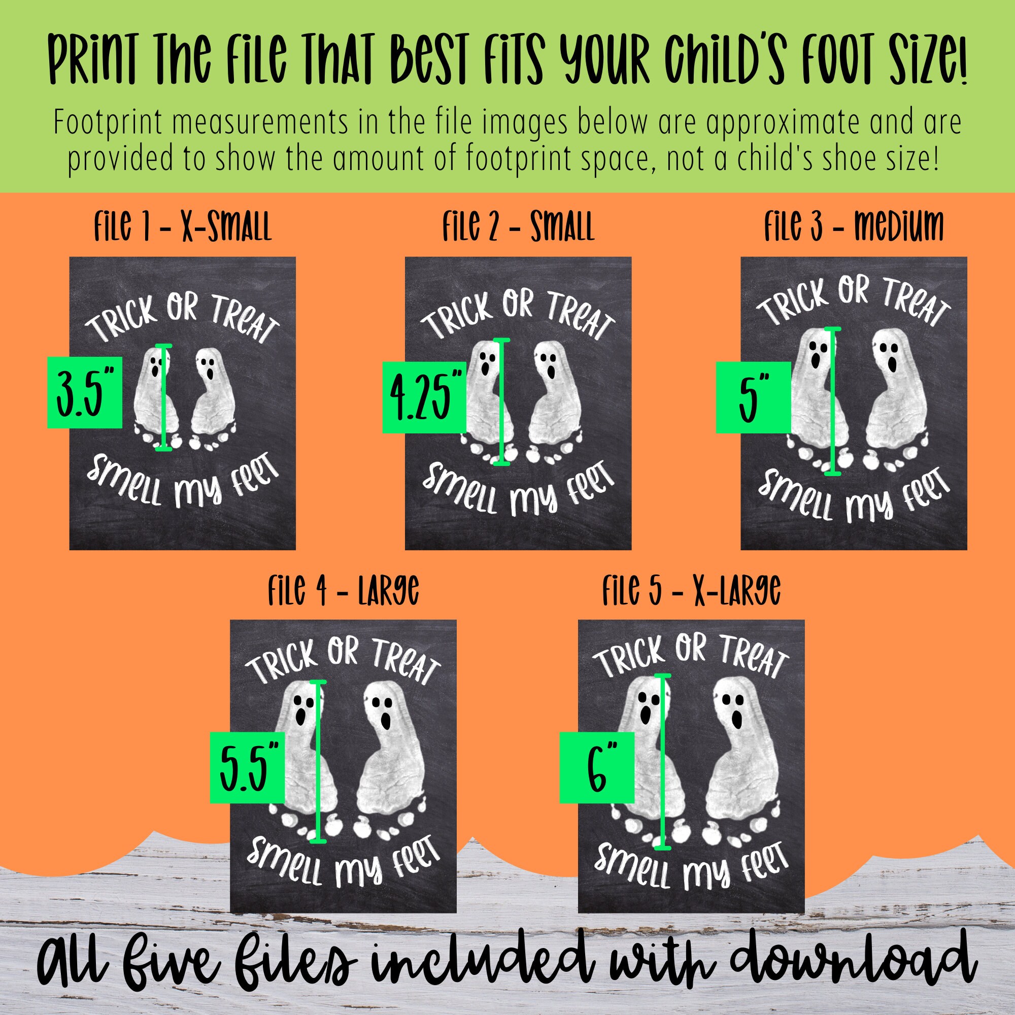 Halloween Footprint Art, Ghost Footprint, Instant Download, Footprint ...