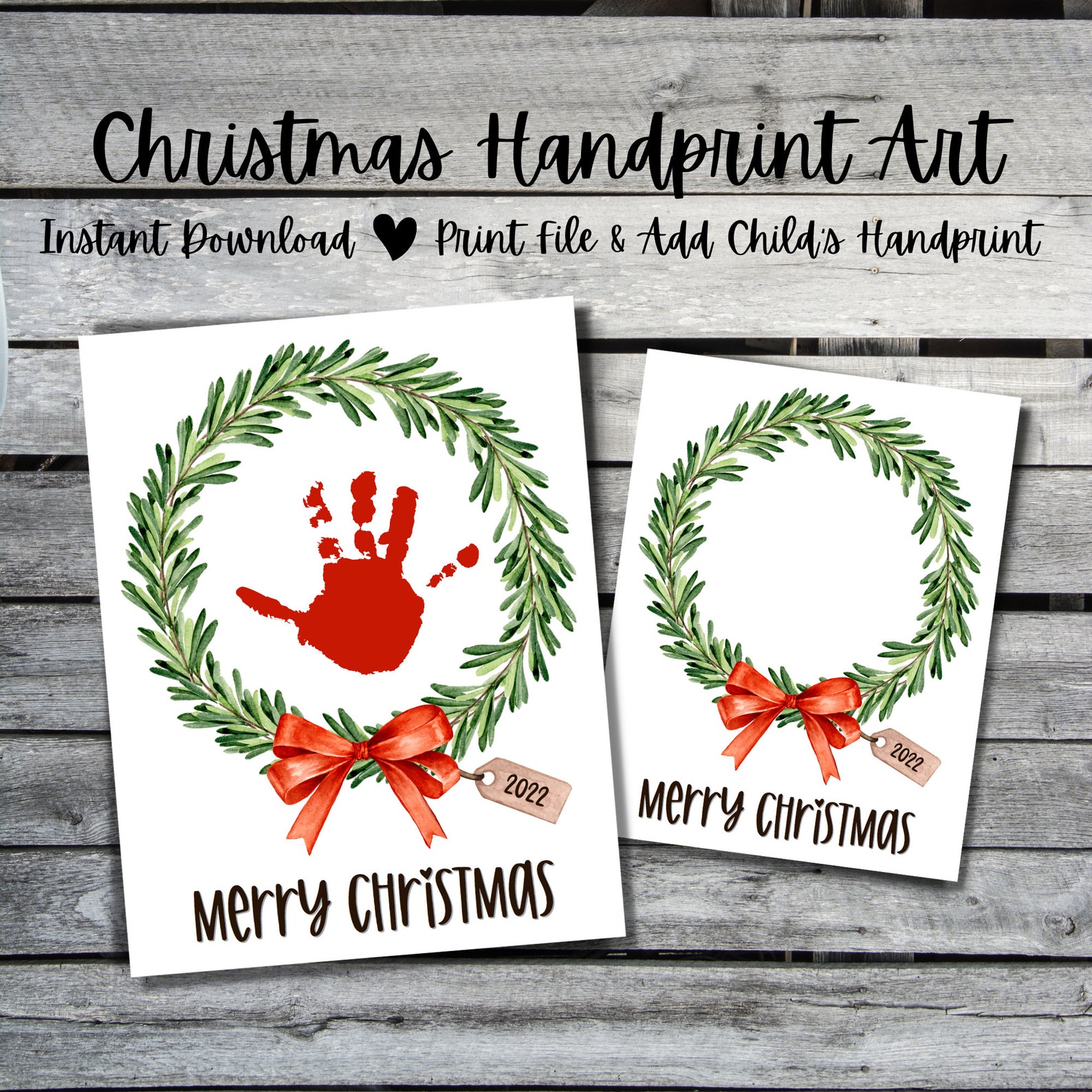 Christmas Handprint Art, Wreath Handprint, Christmas Handprint Craft ...