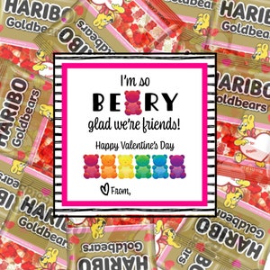 I'm Beary Glad We're Friends Valentine, Gummy Bear, Instant Download ...