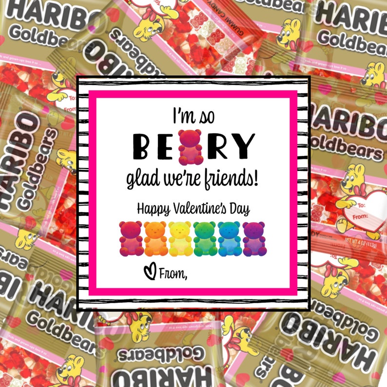 I'm Beary Glad We're Friends Valentine, Gummy Bear, Instant Download ...