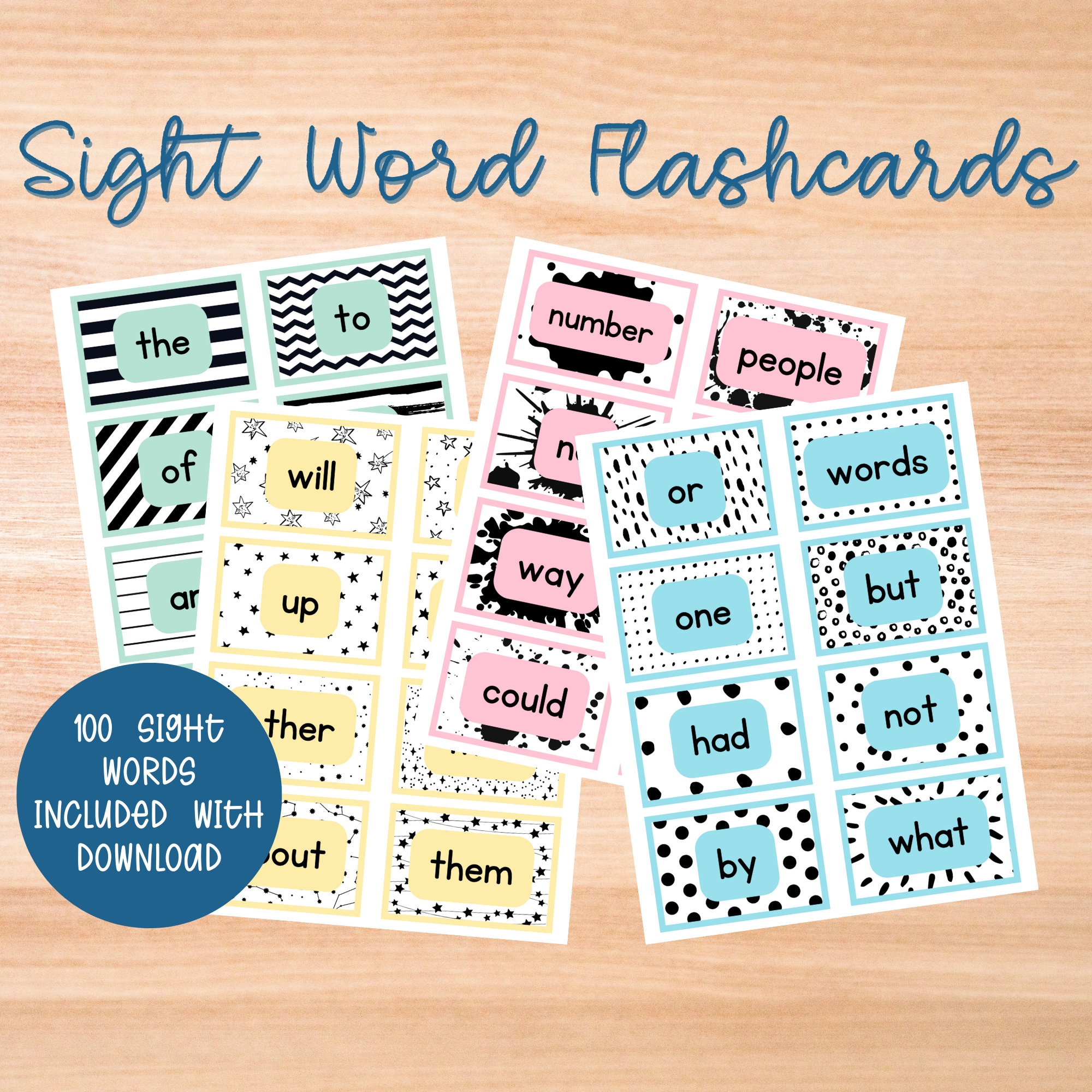 Kindergarten Sight Word Flashcards, High Frequency Words, Learning to ...