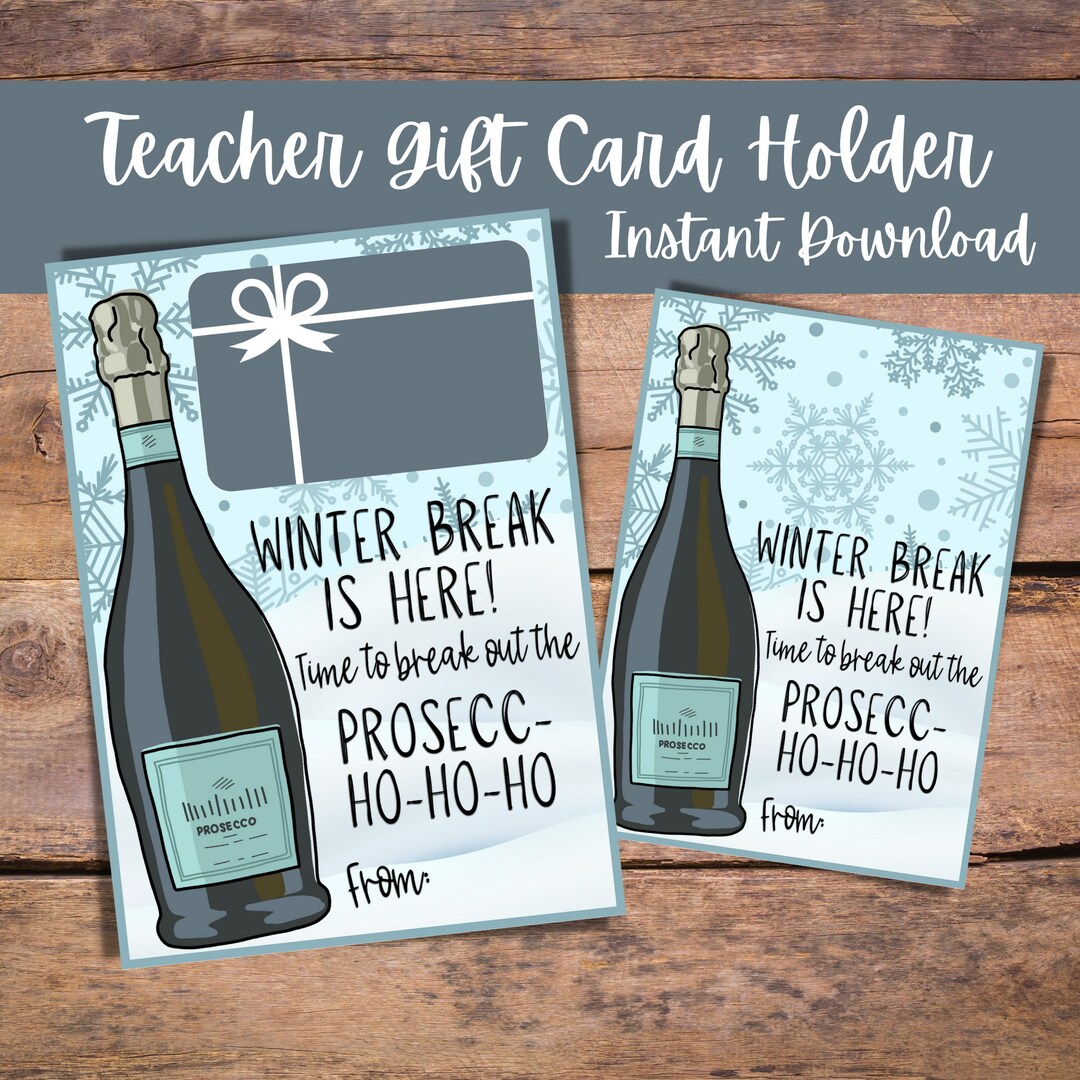 Prosecc-ho-ho-ho Gift Card Holder, Teacher Gift Card Holder, Winter ...