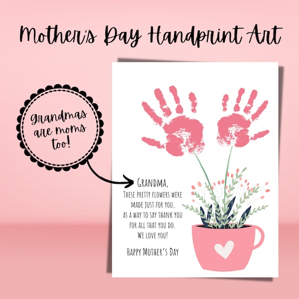 Mothers Day Handprint Art - Etsy