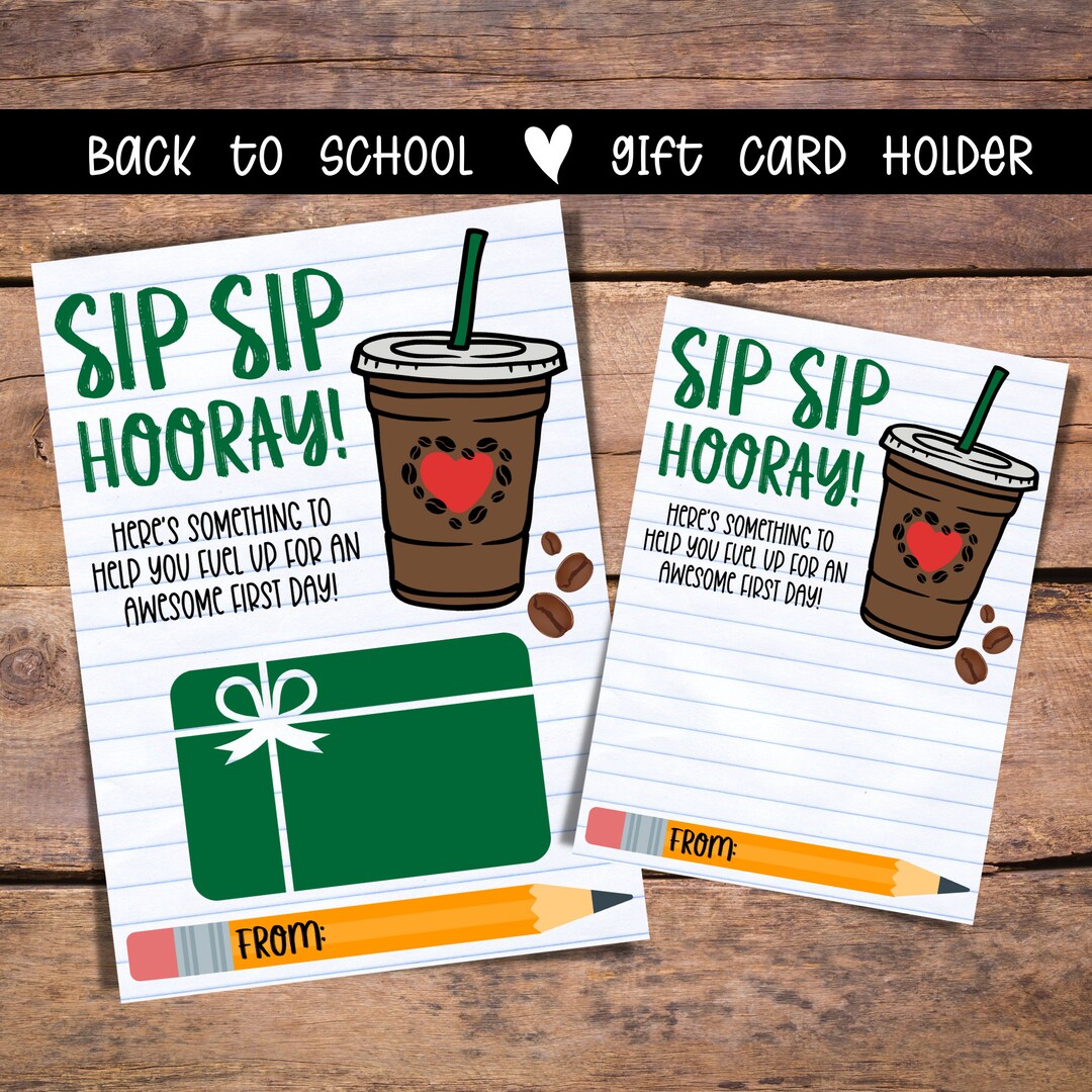 Sip Sip Hooray Back to School Gift Card Holder, Teacher Gift, Back to ...