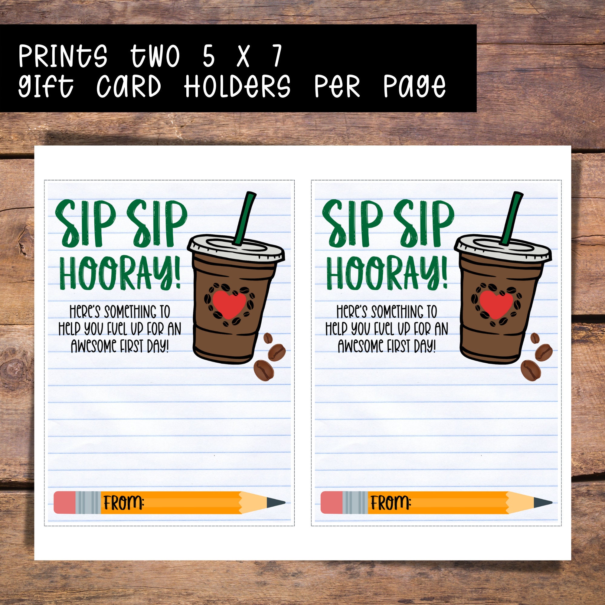Sip Sip Hooray Back to School Gift Card Holder, Teacher Gift, Back to ...