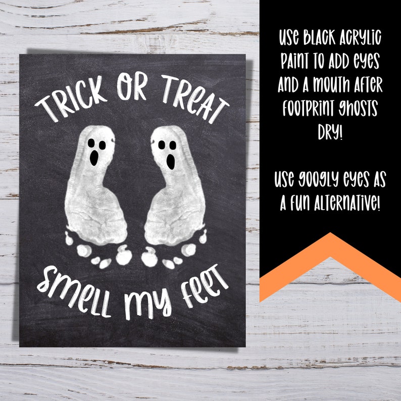 Halloween Footprint Art, Ghost Footprint, Instant Download, Footprint ...