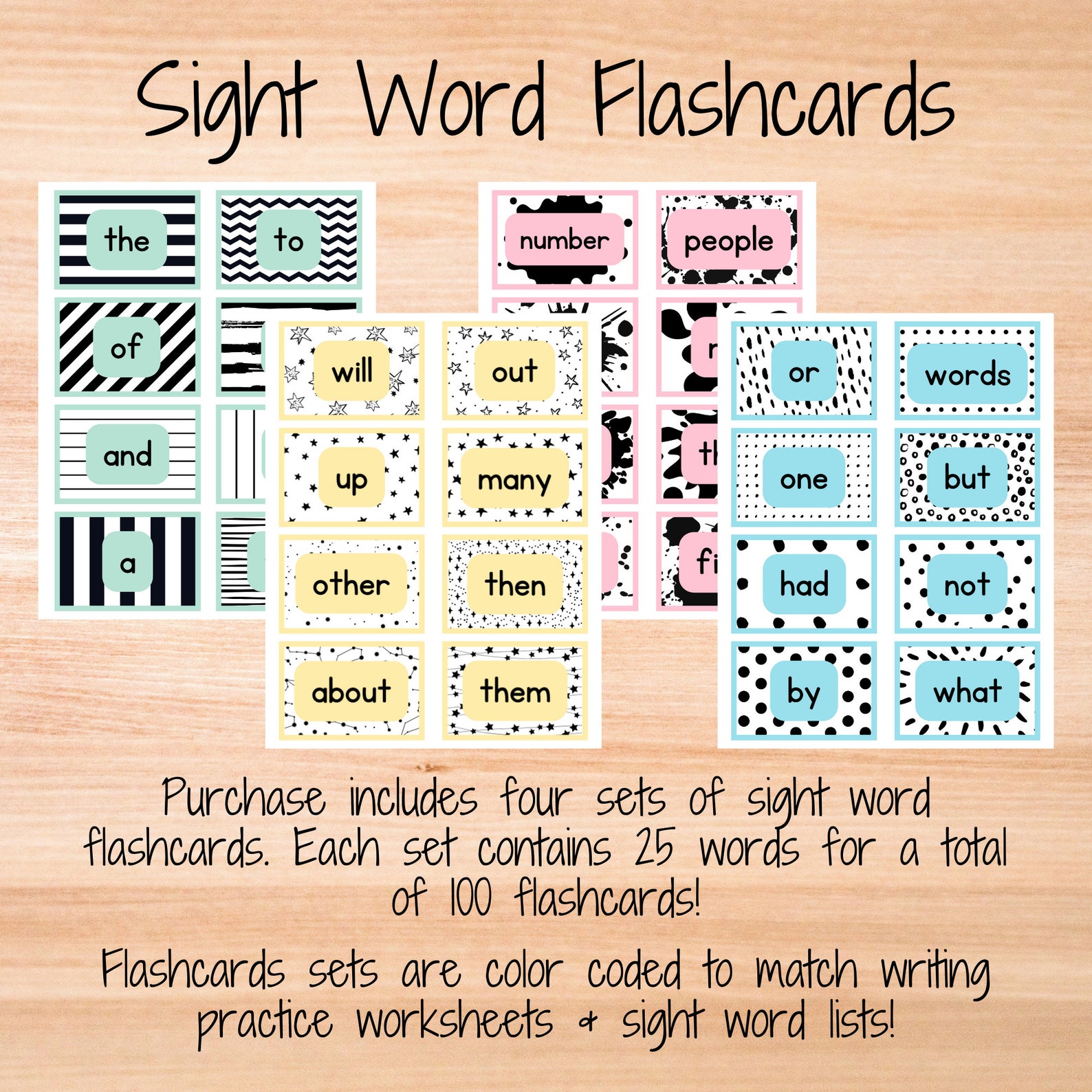 Kindergarten Sight Word Flashcards, High Frequency Words, Learning to ...