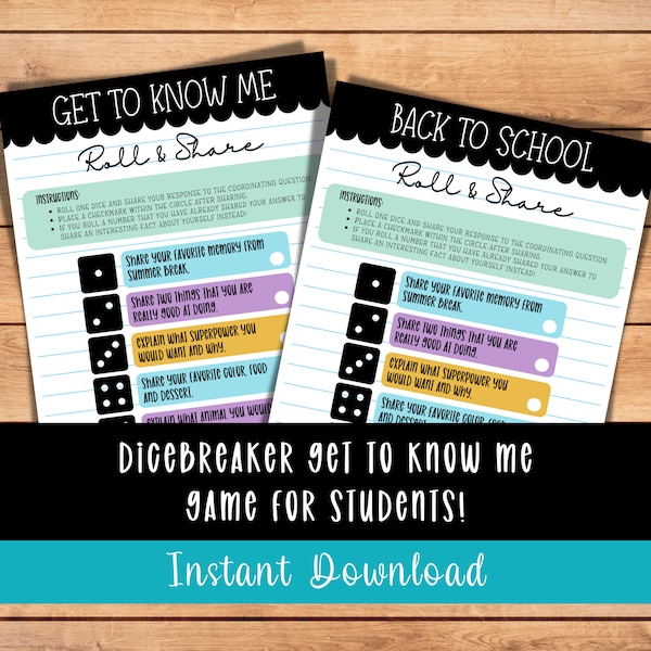 Ice Breaker Dice Game - Etsy