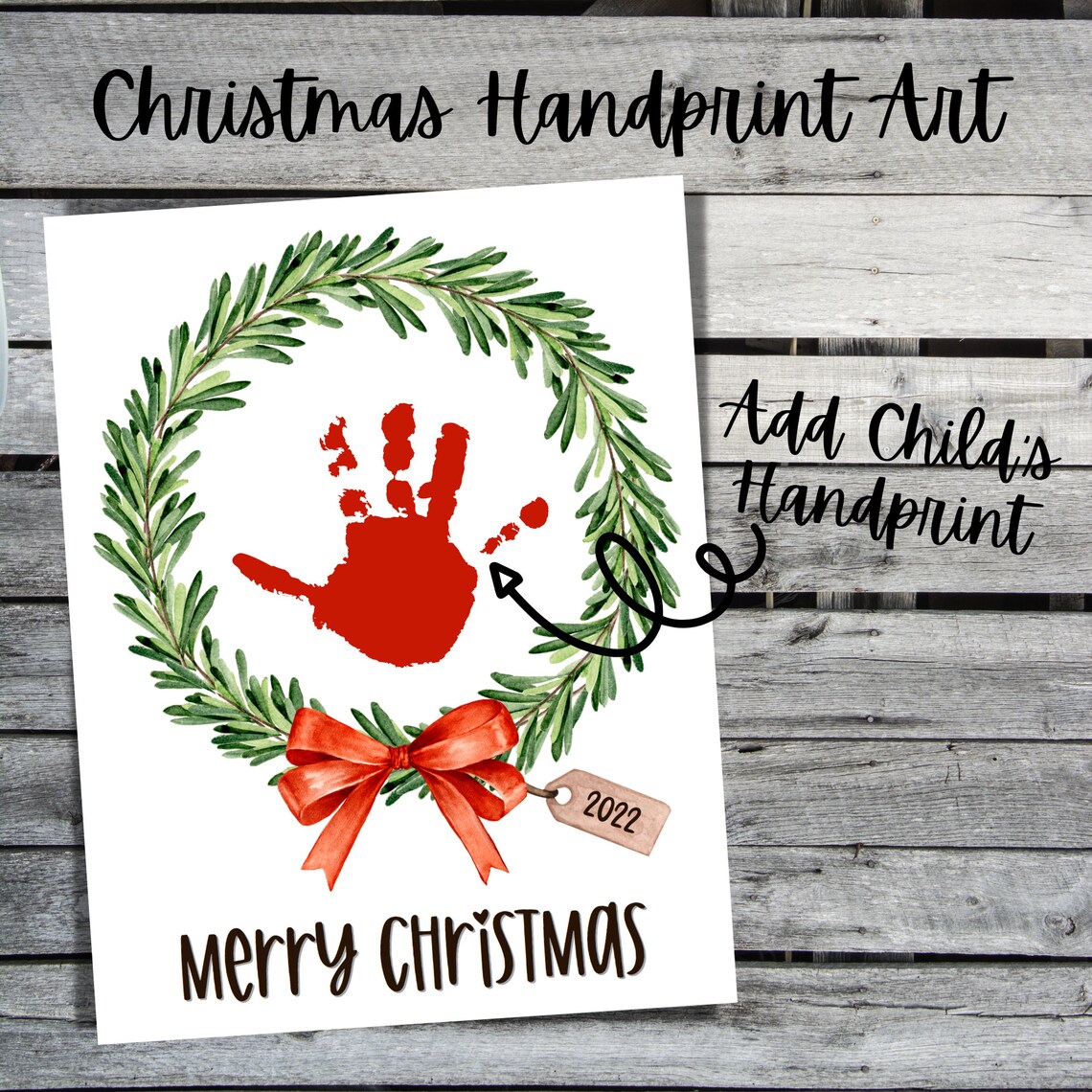 Christmas Handprint Art, Wreath Handprint, Christmas Handprint Craft ...
