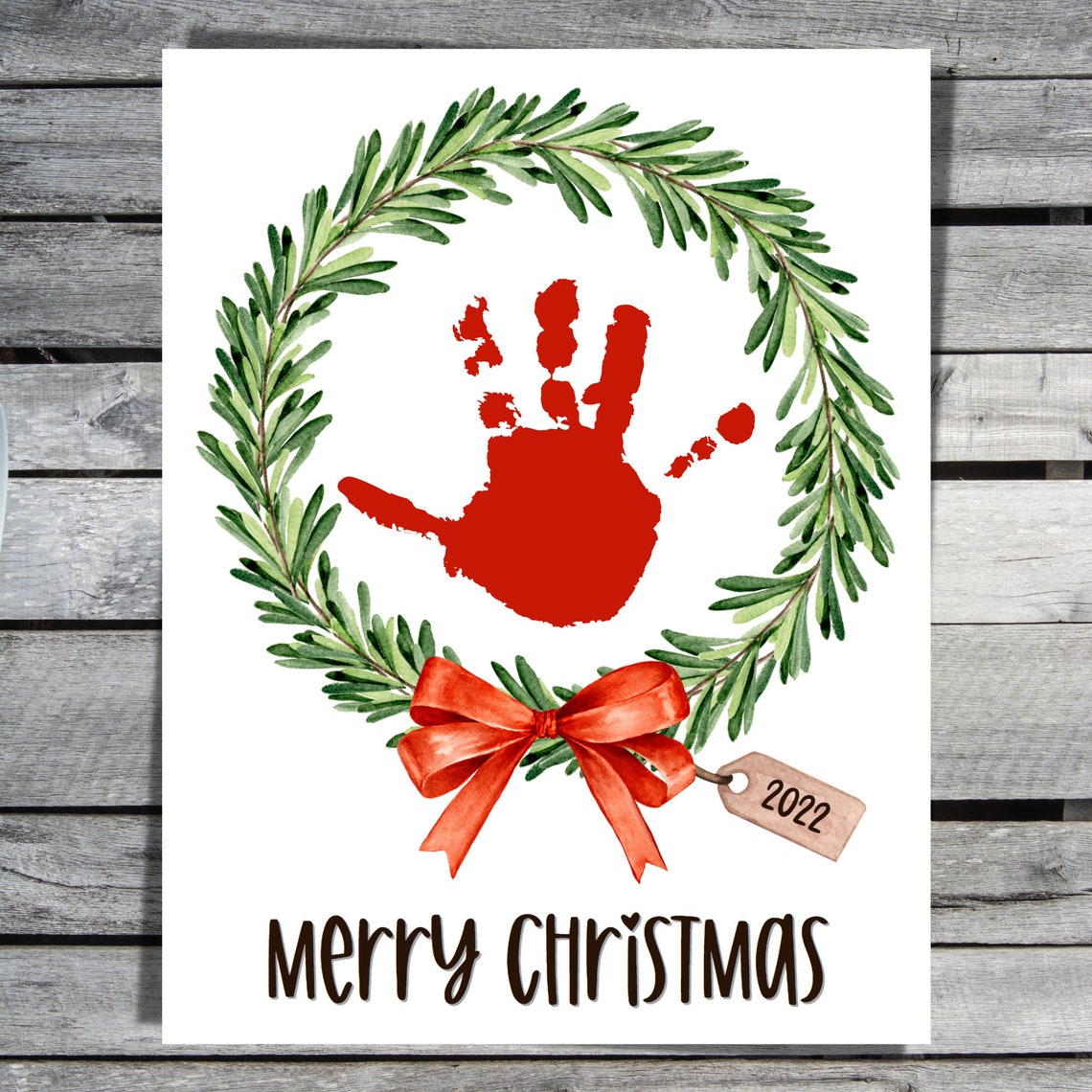 Christmas Handprint Art, Wreath Handprint, Christmas Handprint Craft ...
