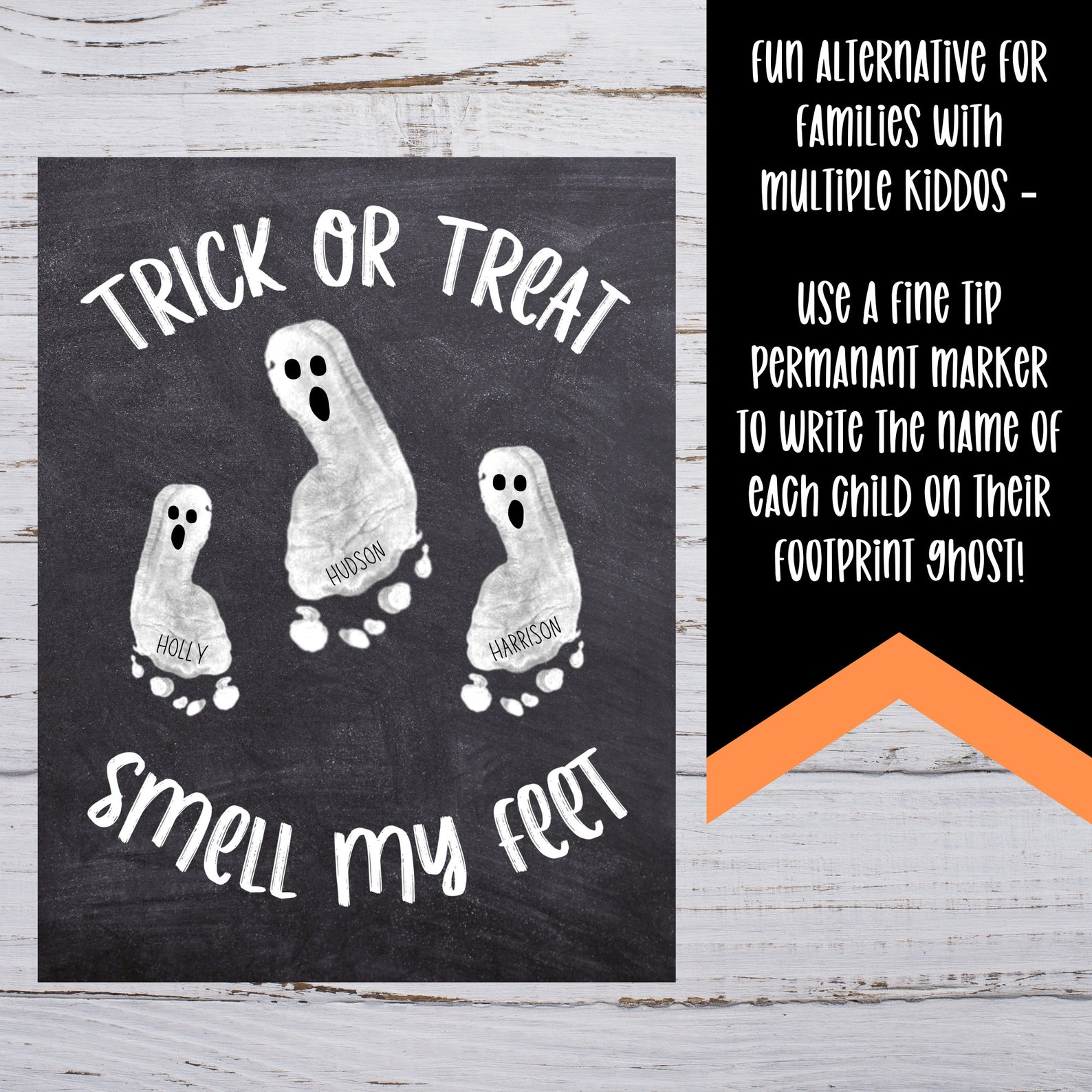 Halloween Footprint Art, Ghost Footprint, Instant Download, Footprint ...