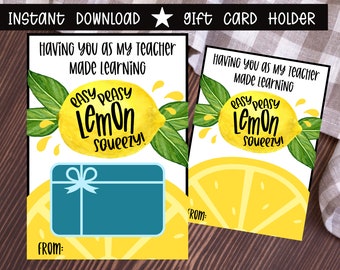 Teacher & Staff Appreciation Card, Gift Tag, Gift Card Holder Easy ...