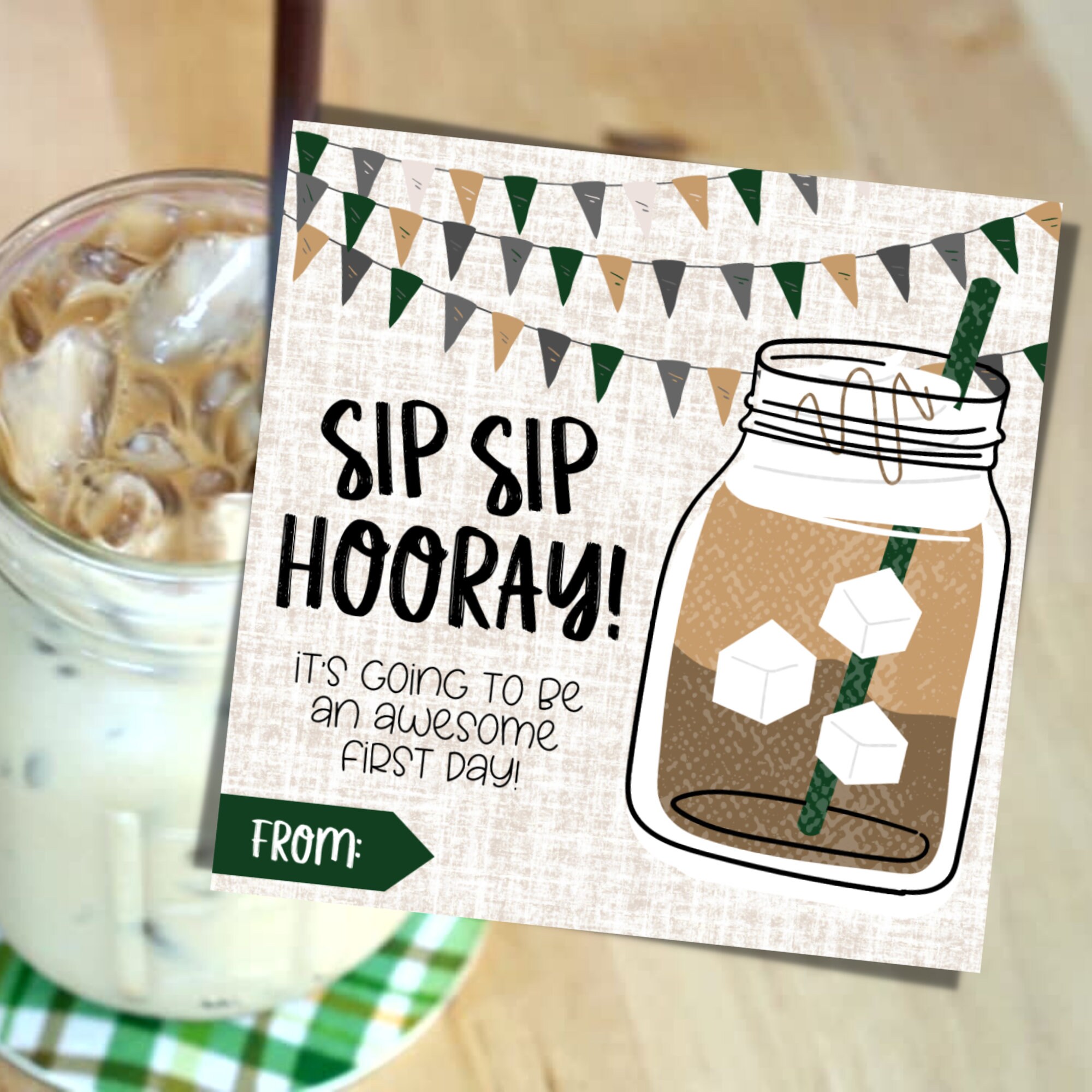 Sip Sip Hooray Gift Tag, Back to School Gift Tag, Teacher Gift, Back to ...