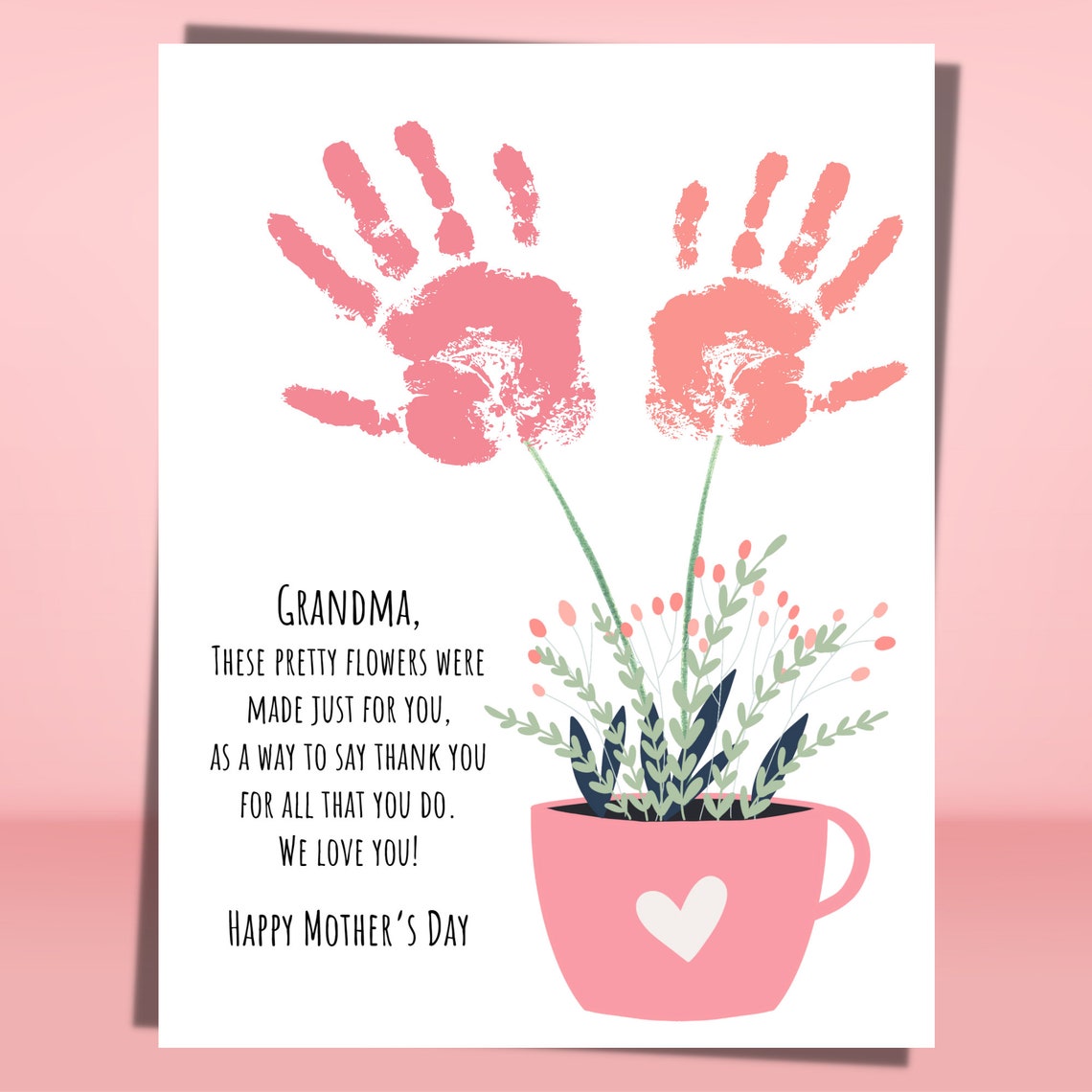 Grandma Mothers Day Handprint Flowers, Mothers Day Handprint Art ...