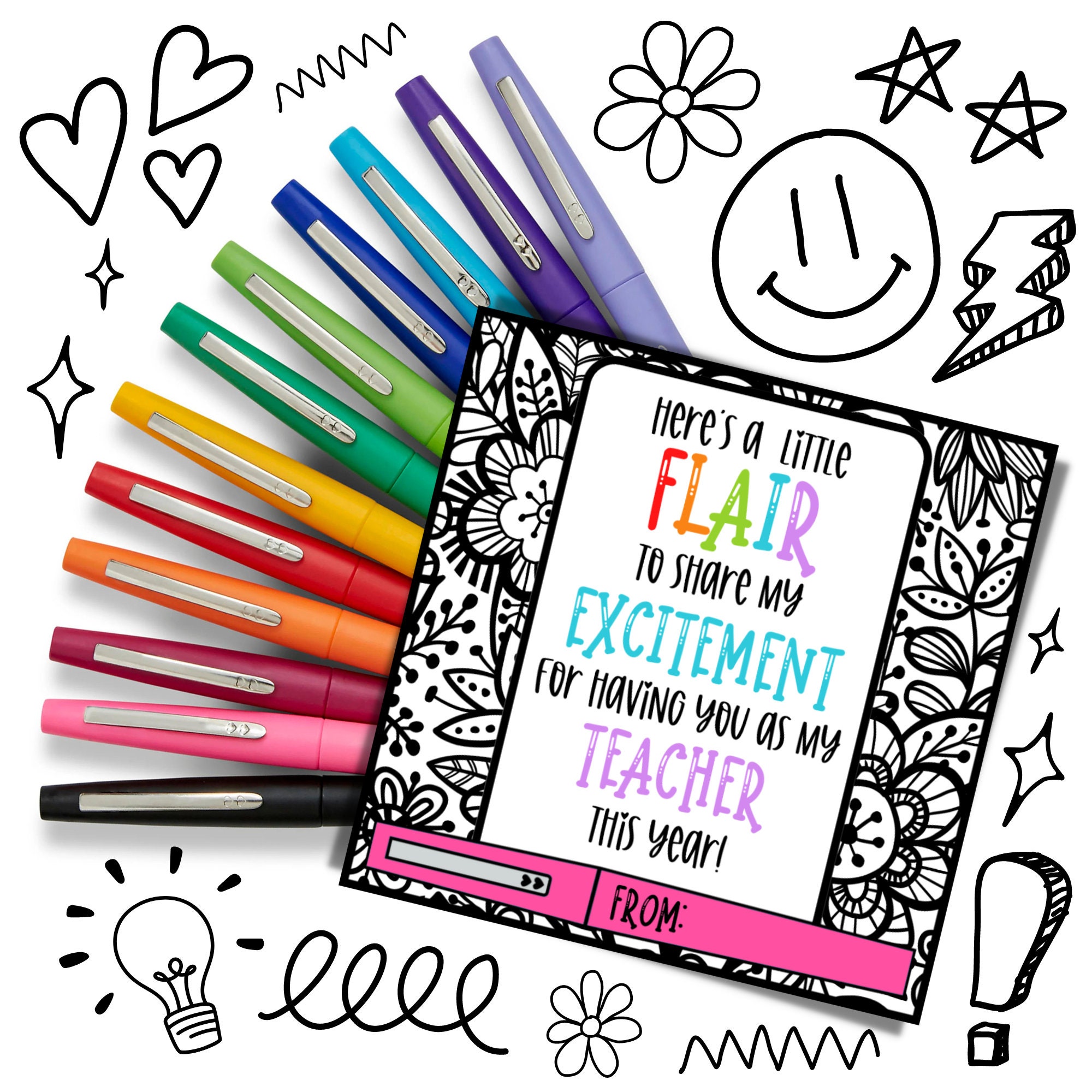 Flair Pen Gift Tag, Back to School Gift Tag, Teacher Gift, Back to ...