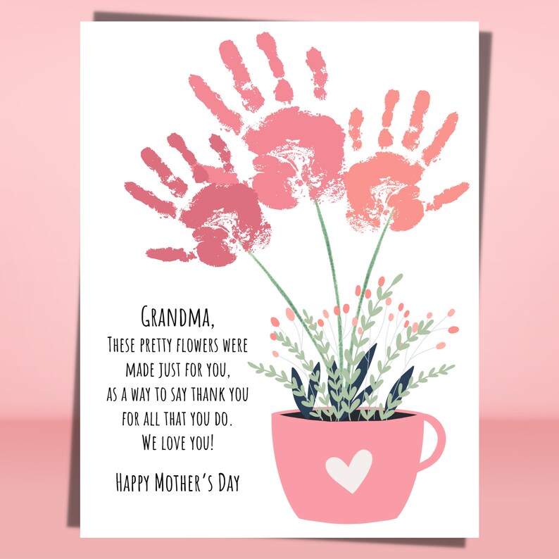 Grandma- Mothers Day Handprint Flowers, Mothers Day Handprint Art ...
