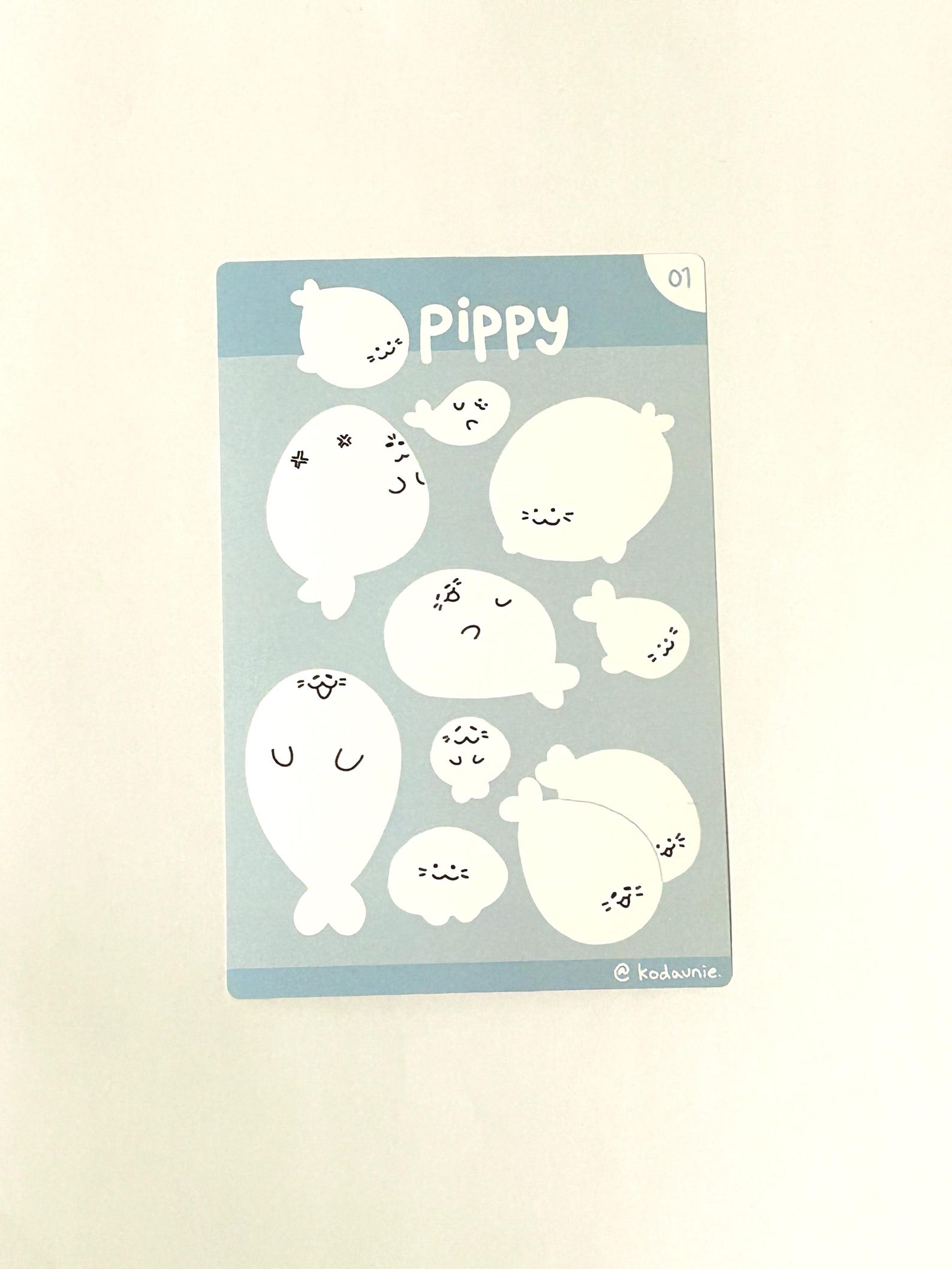 Cute Chubby Seal Character Sticker Sheet, Kawaii, Handmade, Cute ...