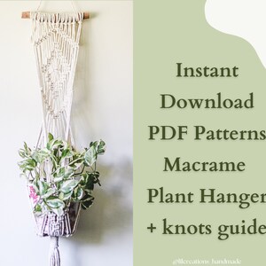 PDF Pattern Macrame Plant Wall Hanger Plant Holder DIY Macrame Step-by ...