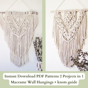 PDF Pattern 2 X Macrame Wall Hangings Instant Download and - Etsy