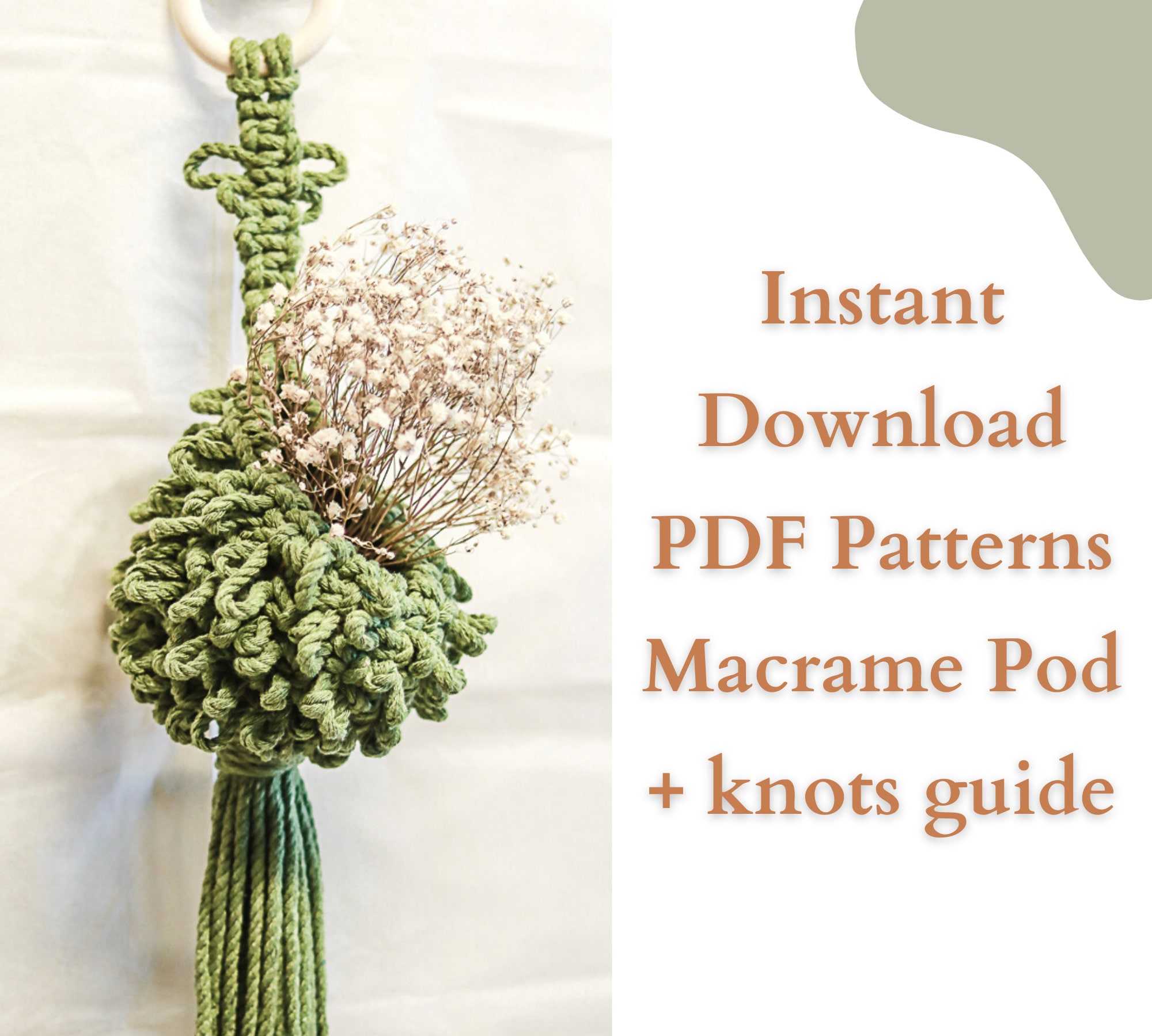 PDF Pattern Macrame Hanging Pod DIY Macrame Bird Nest - Etsy