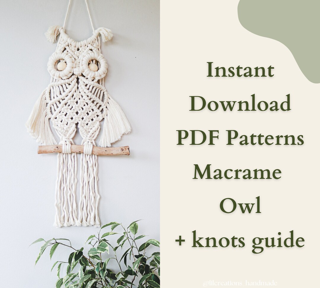 PDF Pattern Macrame Owl, Texture Animal Tapestry, DIY Macrame, Step-by ...