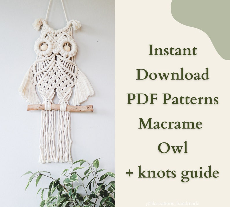 PDF Pattern Macrame Owl Texture Animal Tapestry DIY Macrame - Etsy