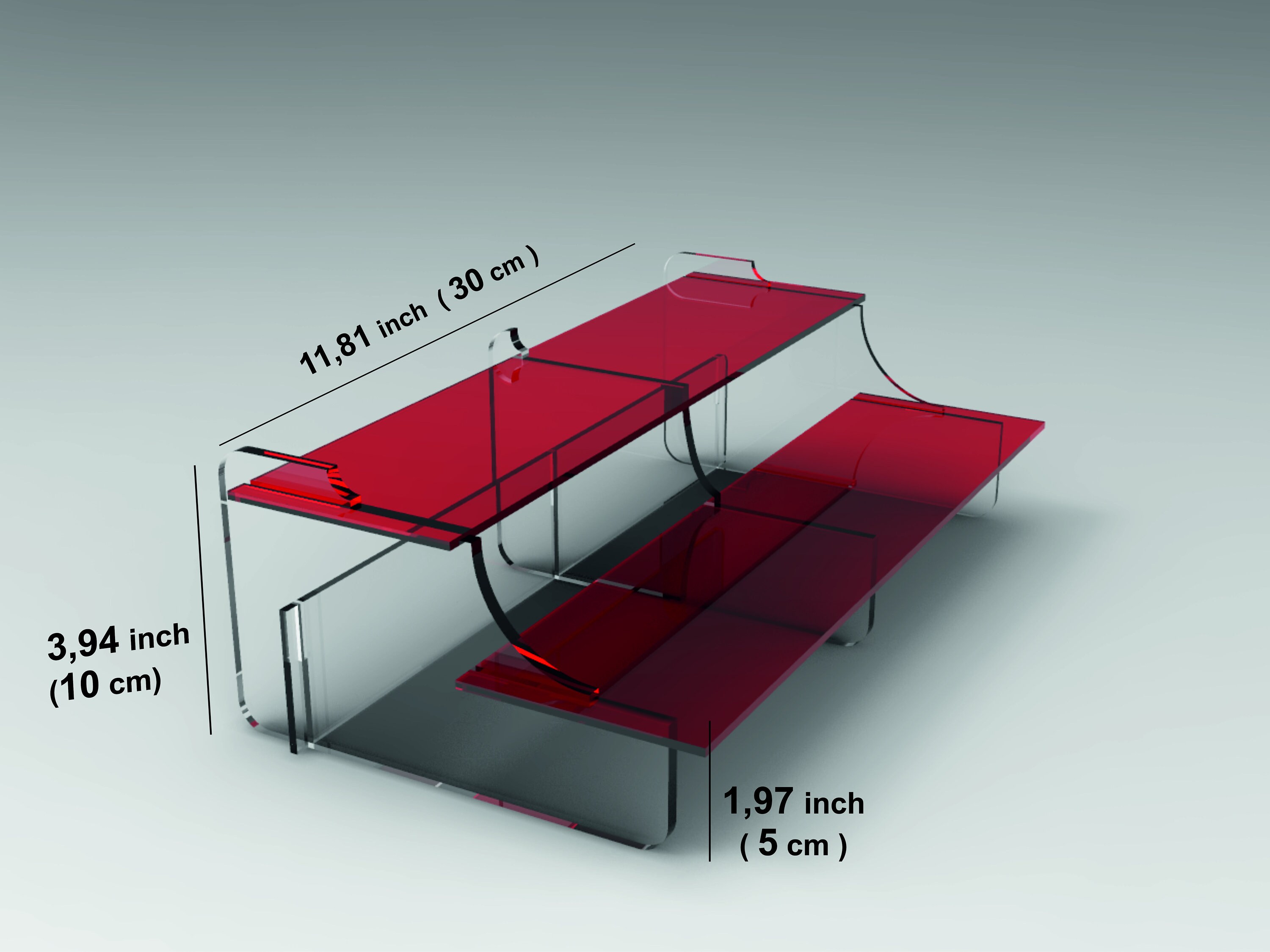 Detolf Display Acrylic Colored Transparent Plexi Portable Stand Riser ...