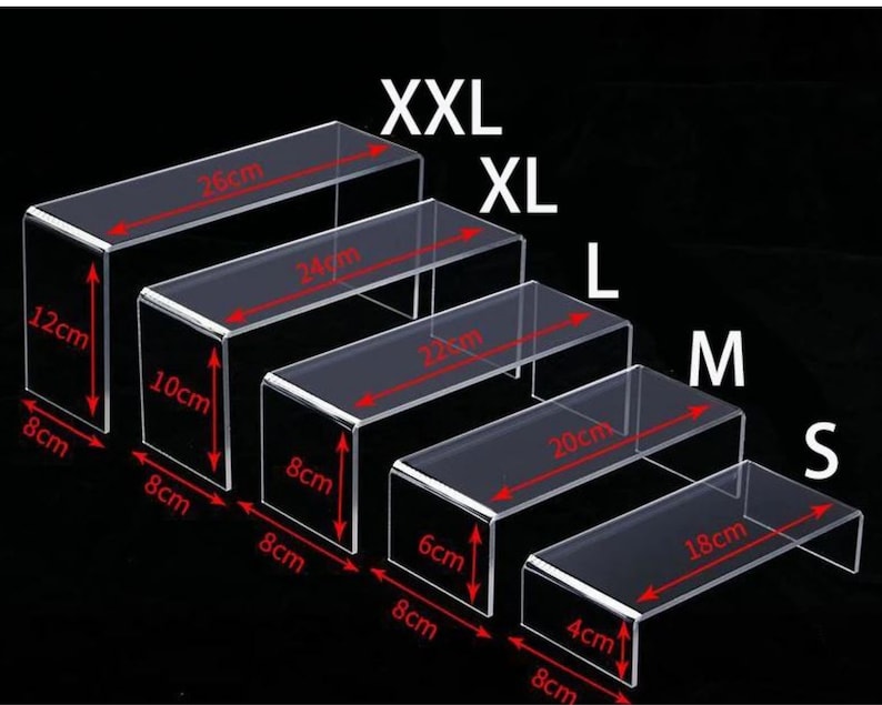 Acrylic Display Risers: Clear Showcase Stands, Set of 5 - Etsy