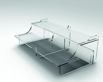 Detolf Display Clear Acrylic Plexi Stand Riser 3 Steps 13,78'' / 35 CM ...