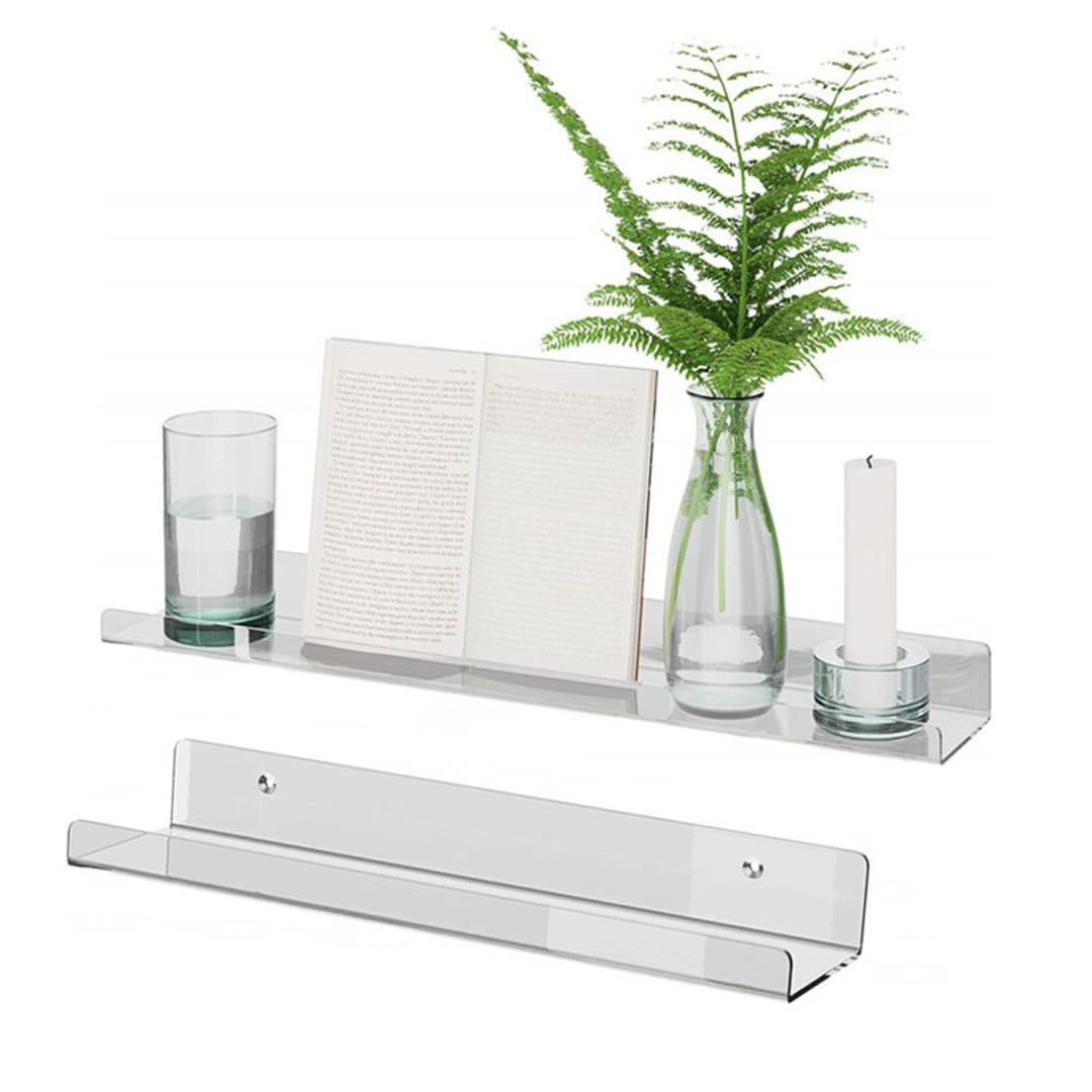 Clear Acrylic Plexiglass Shelf, Wall Mounted Organizer Clear Stand ...