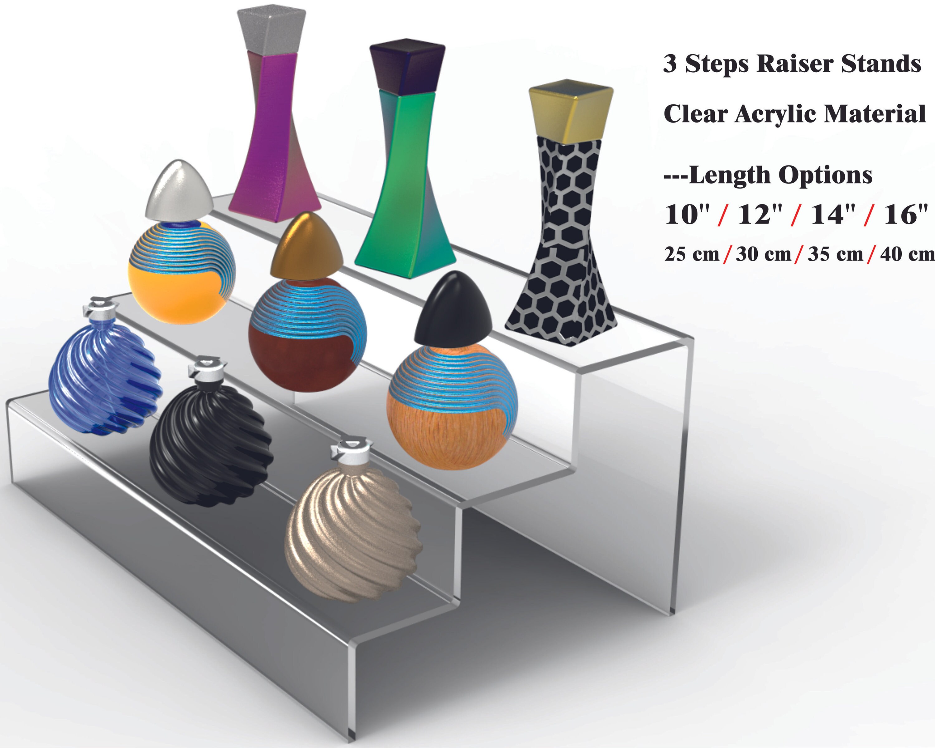 Organiser Clear Tier Stand, Riser Transparent Presentation Acrylic ...