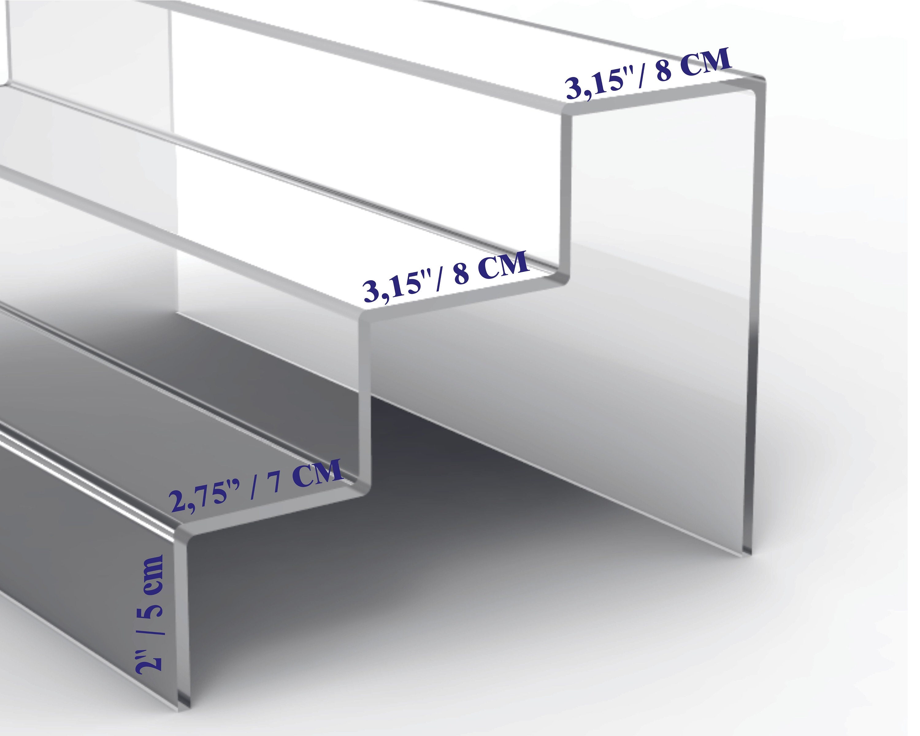 Organiser Clear Tier Stand, Riser Transparent Presentation Acrylic ...