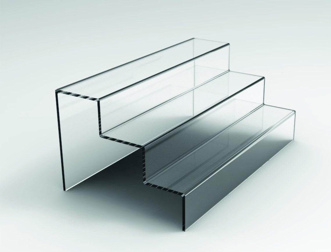 Detolf Display Clear Acrylic Plexi Stand Riser 3 Steps 13,78'' / 35 CM ...