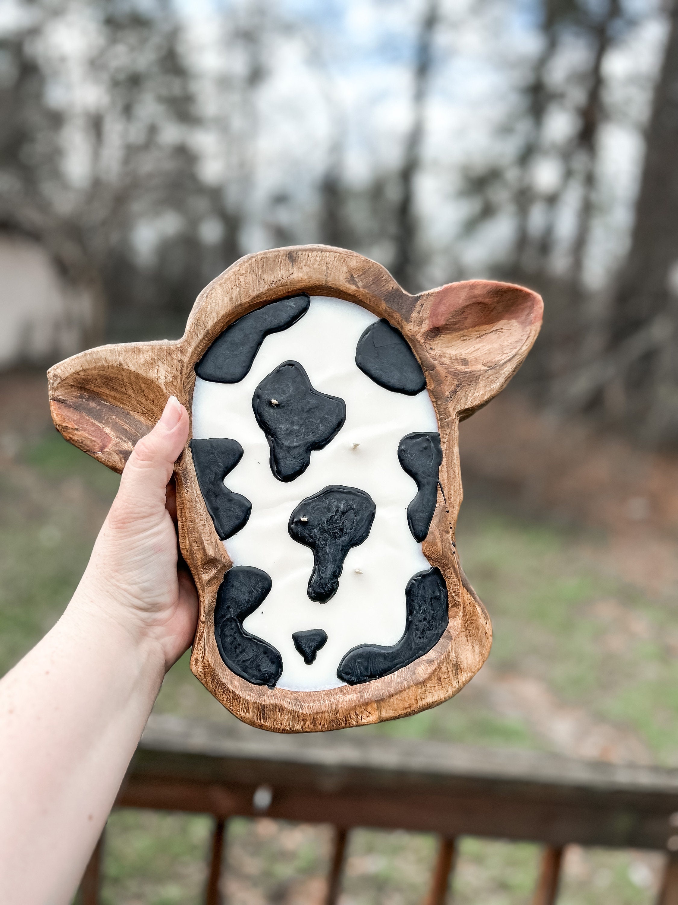 Cow Print Cow Head Dough Bowl - Etsy