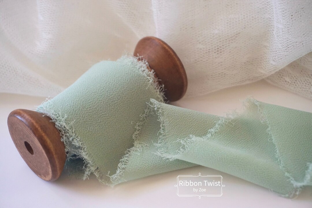 5yds Raw Frayed Edge Chiffon Ribbon 5cm Wedding Decoration Place Card ...