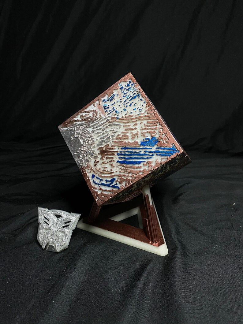 Transformers Allspark Cube Stock Box With Stand , Handpainted, Gift for ...
