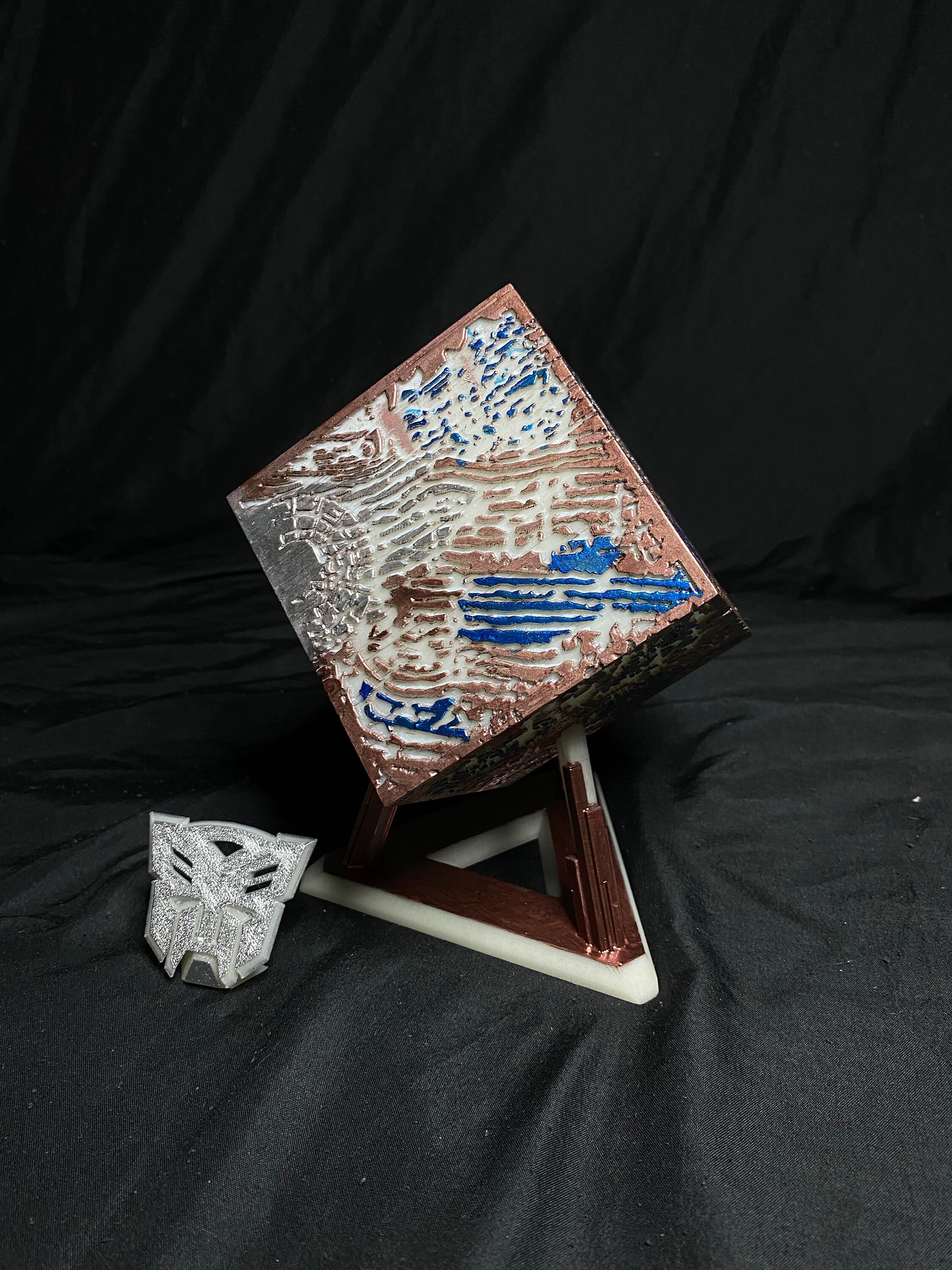 Transformers Allspark Cube With Stand , Handpainted, Gift for Him and ...