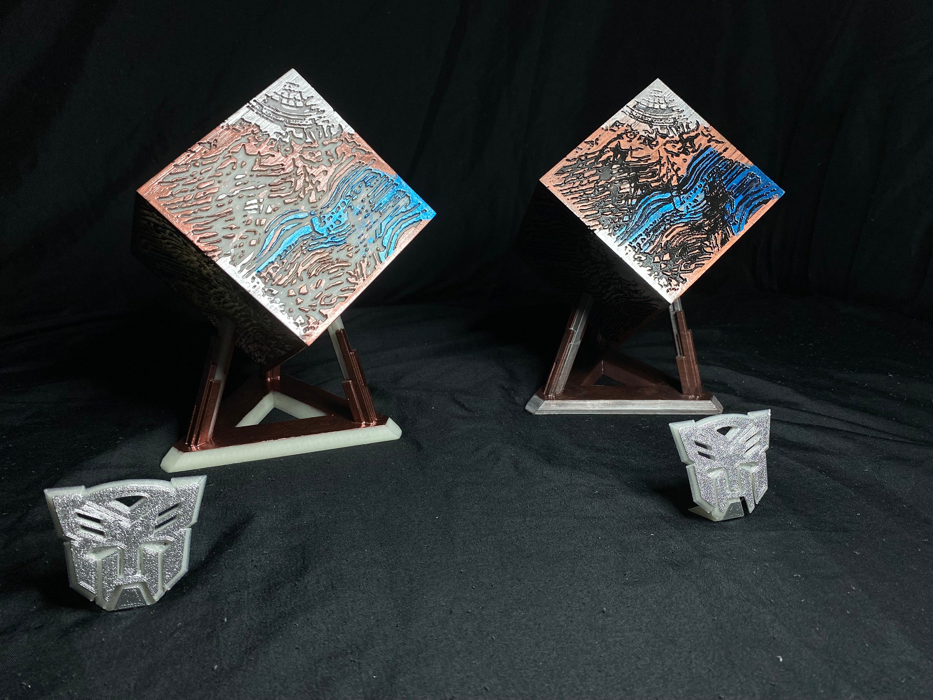 Transformers Allspark Cube Stock Box With Stand , Handpainted, Gift for ...