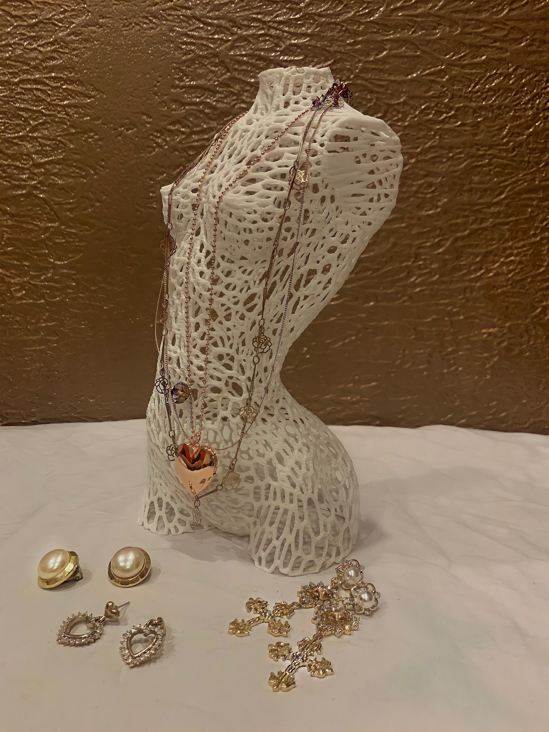Necklace Earring Holder Stand Mannequin Jewelry Necklace Display ...
