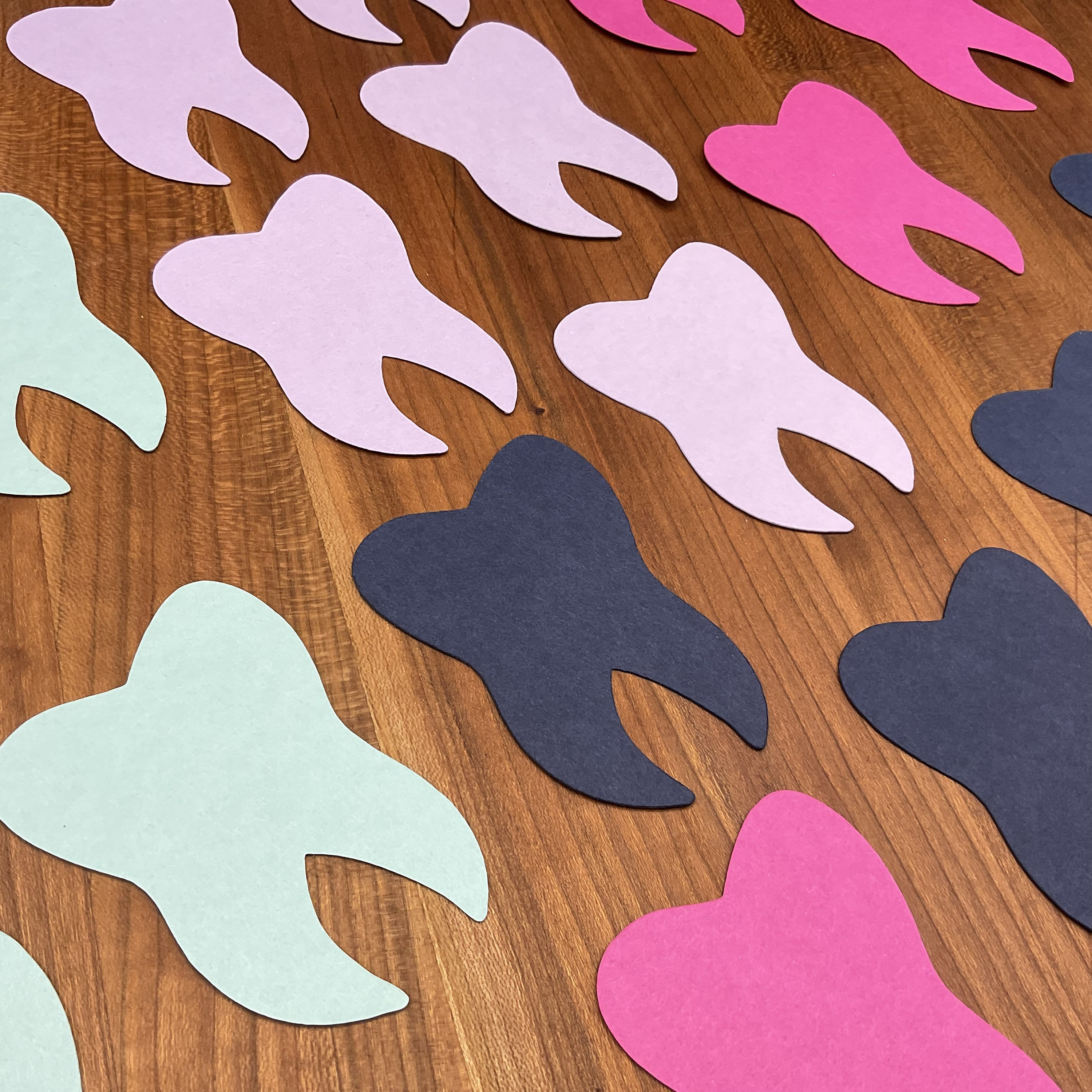 Tooth Die Cut Set of 24 // Paper Card Stock Tooth Cut Out // Multiple ...